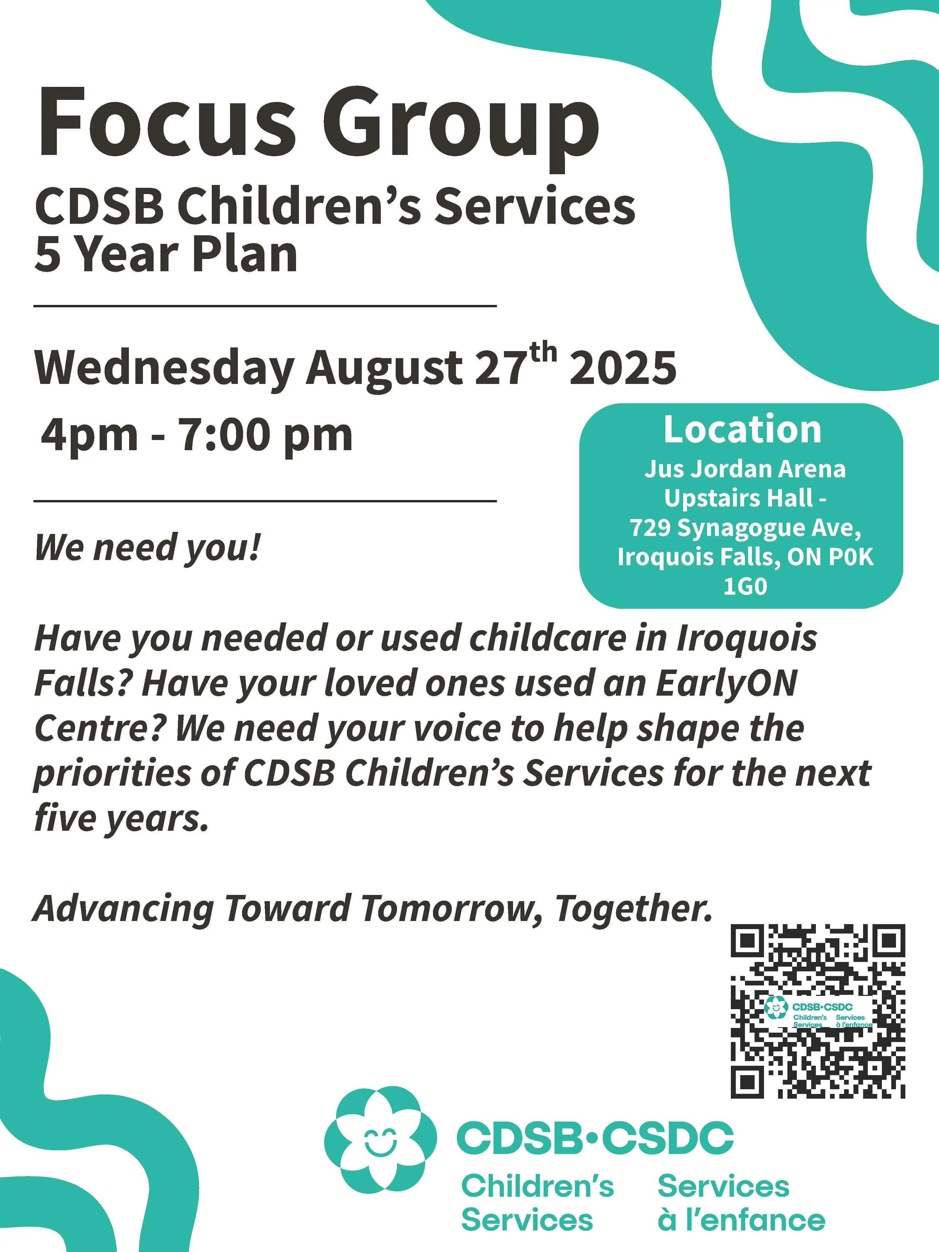 Focus Group - CDSB Children's Services 5 Year Plan | Town of Iroquois Falls